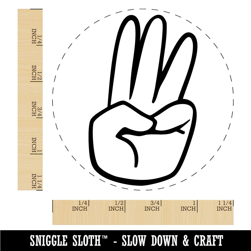 Hand Holding Up Three Fingers Rubber Stamp for Stamping Crafting ...