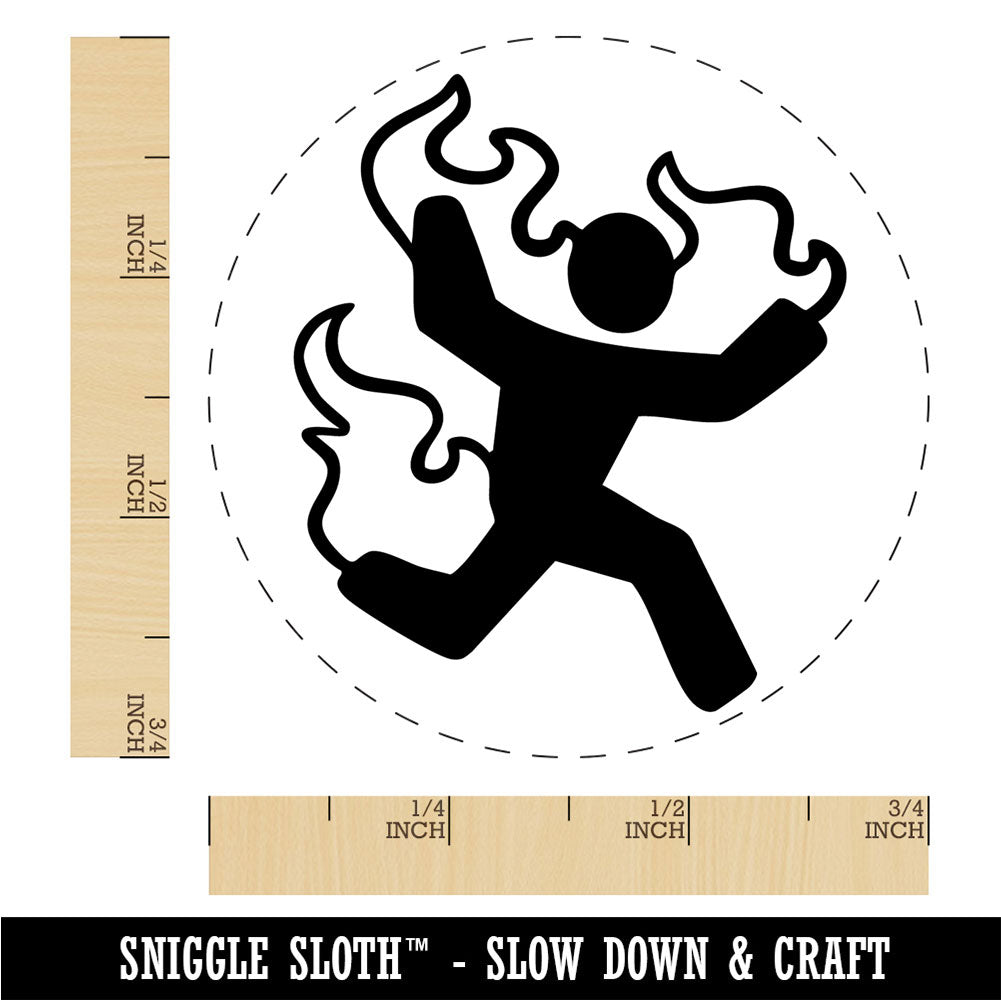 Man on Fire Symbol Warning Danger Risk Hazard Rubber Stamp for Stamping ...