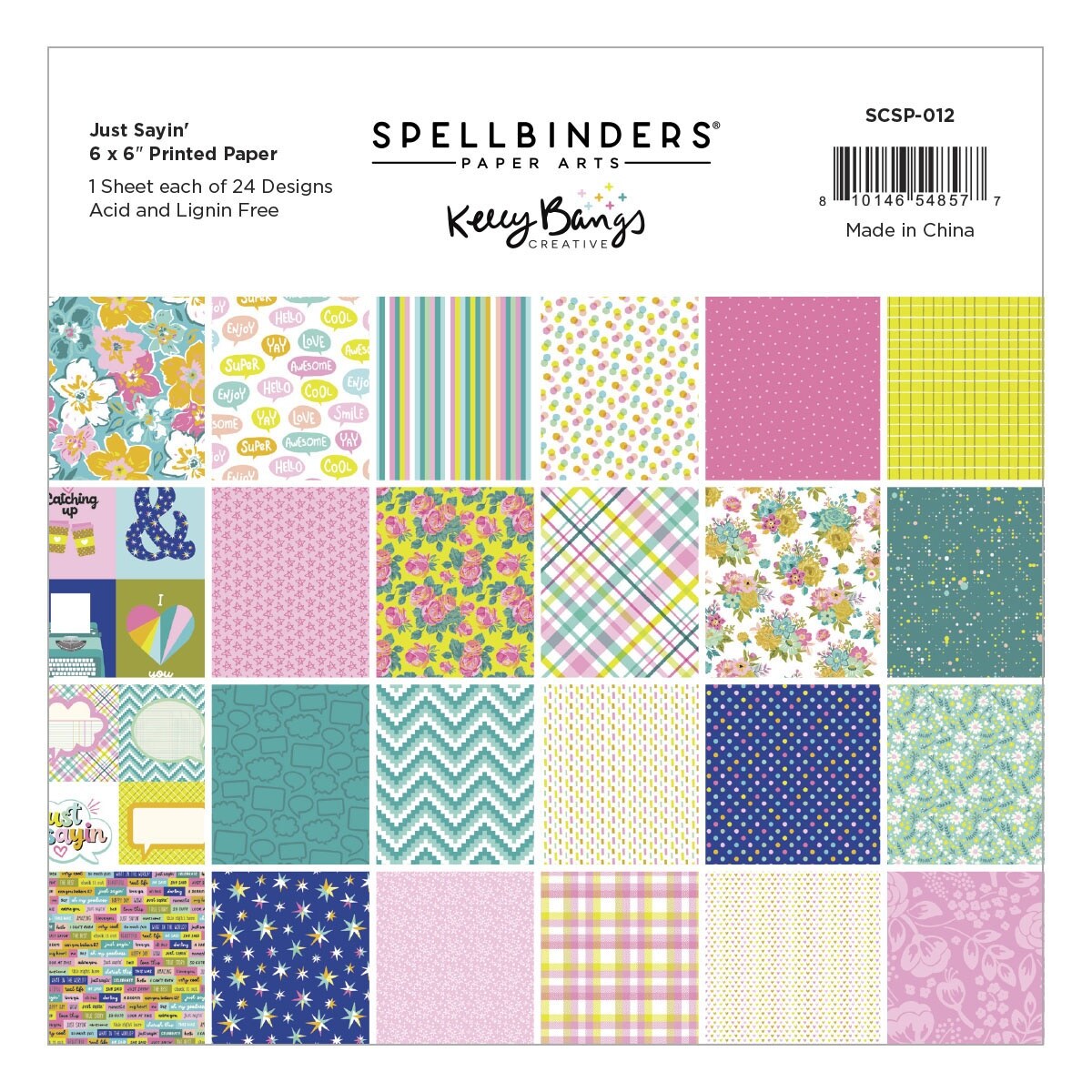Spellbinders 6"X6" Printed Paper Pack by Kelly Bangs-Just Sayin' | Michaels
