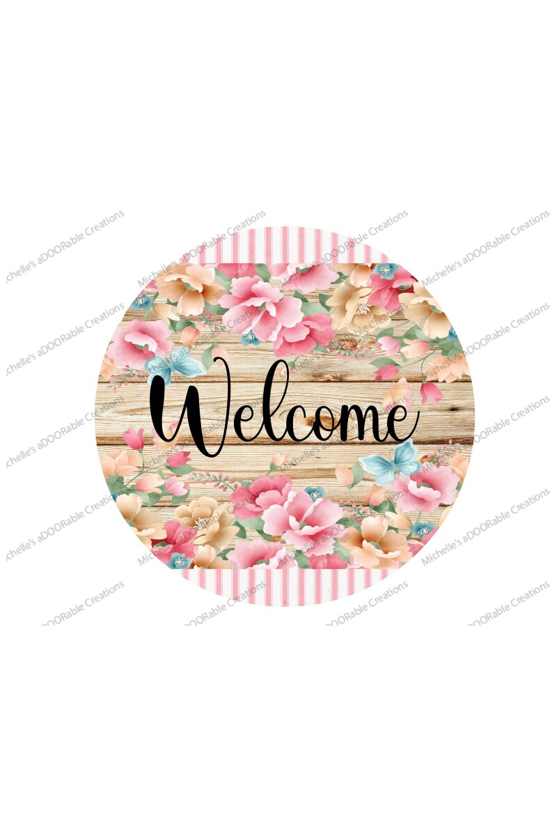 Pink Floral Blossom Welcome Sign | Michaels