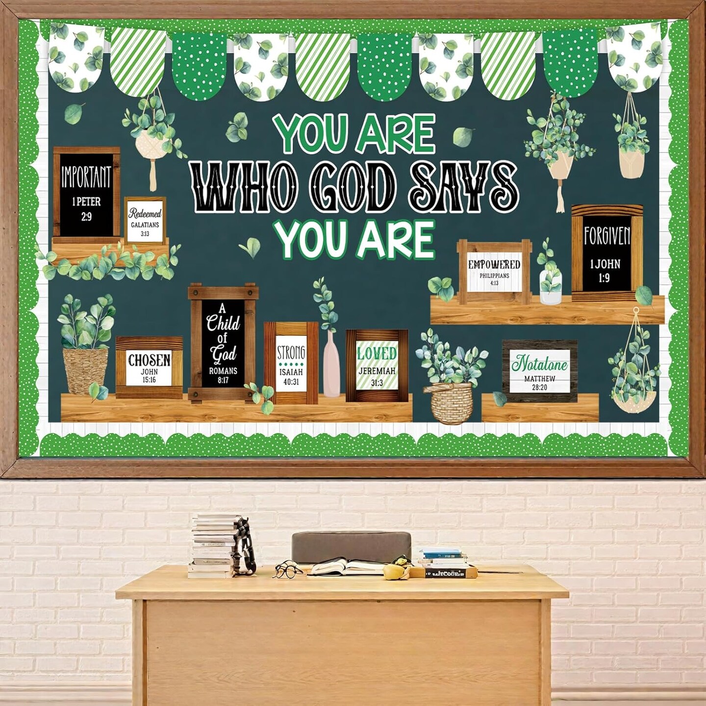 68 Pcs Christian Eucalyptus Bulletin Board Set | Michaels