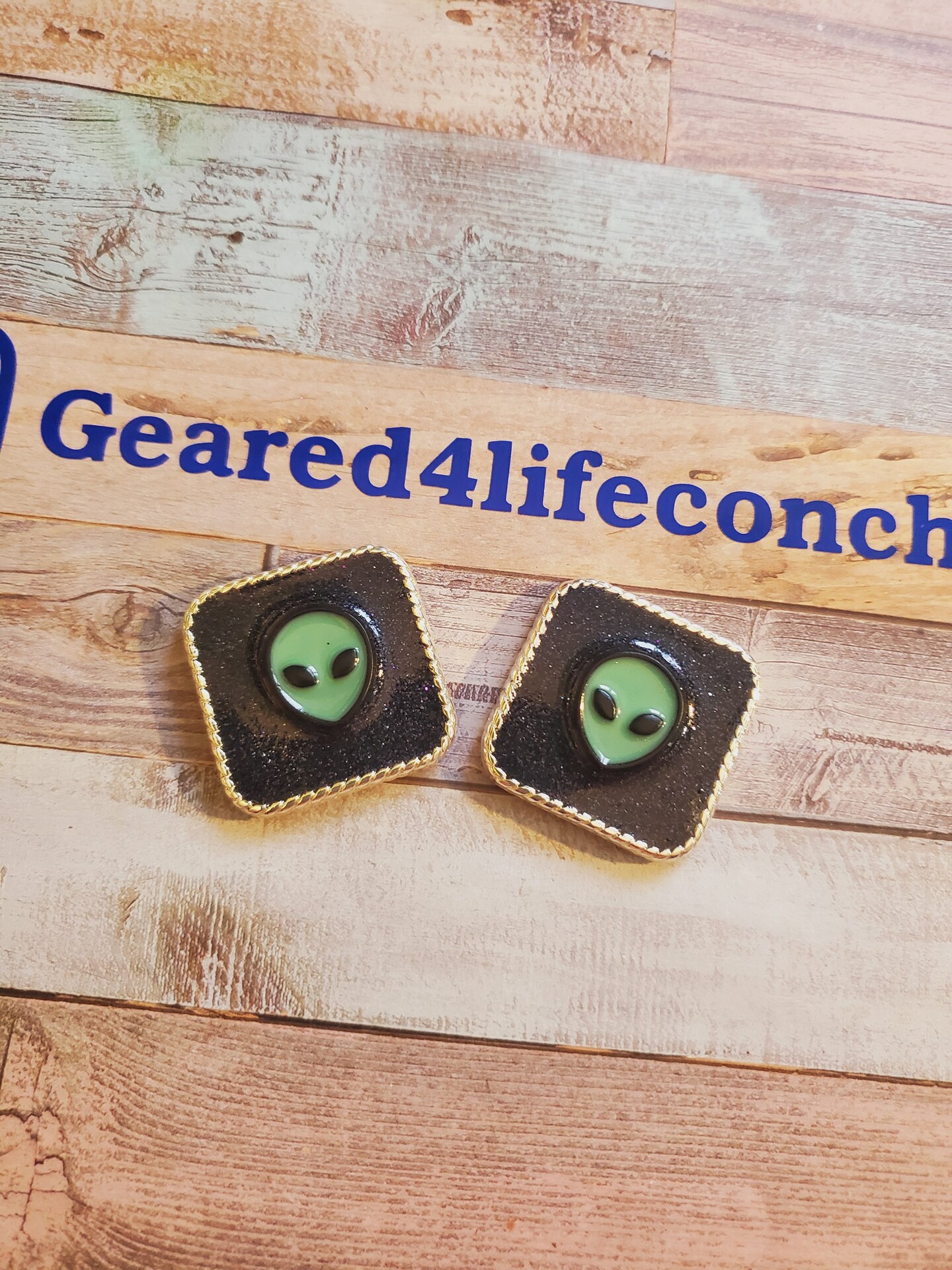 Space alien conchos, screwback concho, custom conchos, bling conchos ...