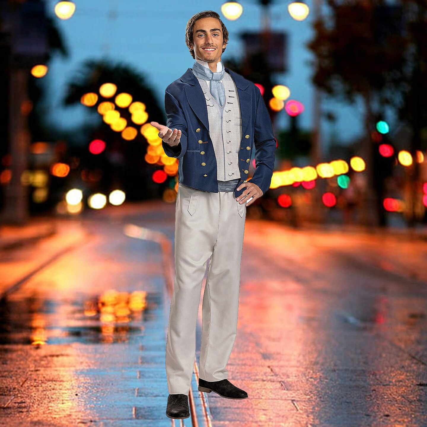 Deluxe Prince Eric Costume with Navy Jacket and Blue Cravat 100% ...