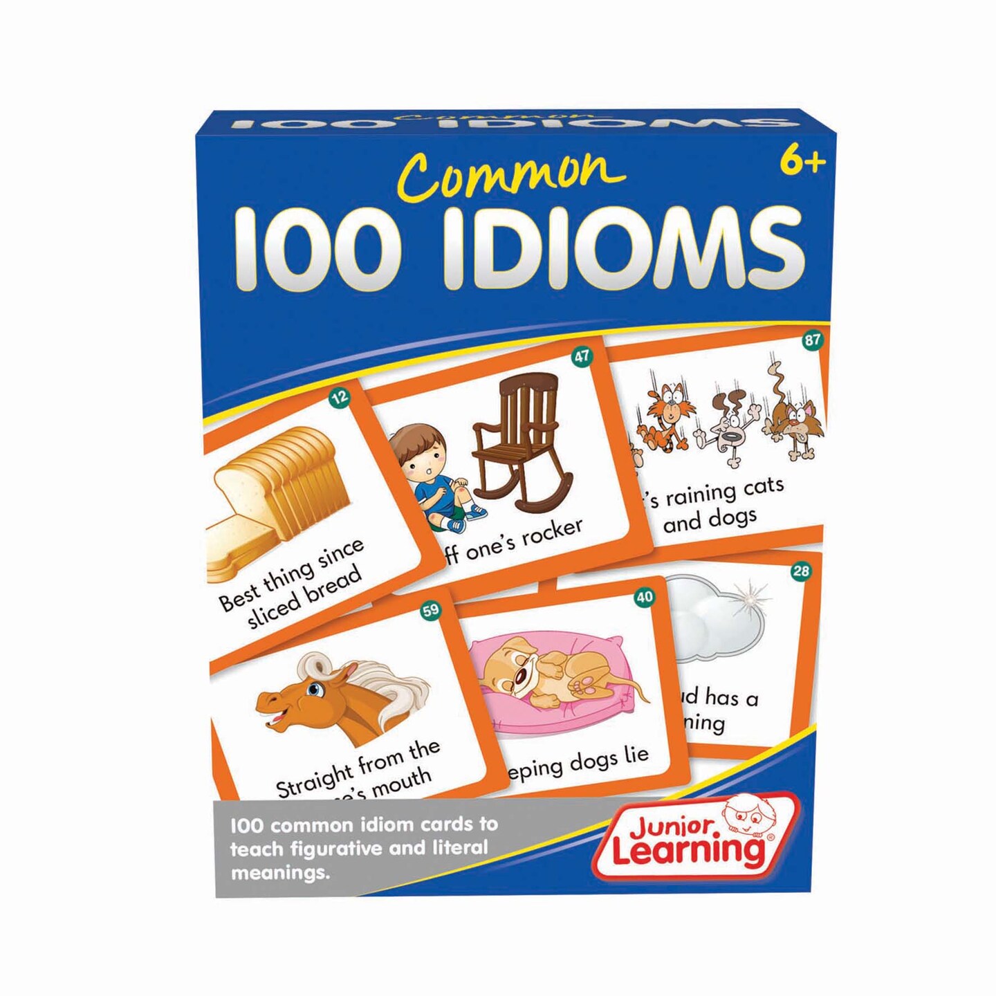 Junior Learning 100 Common Idioms Educational Activity Cards, Color ...