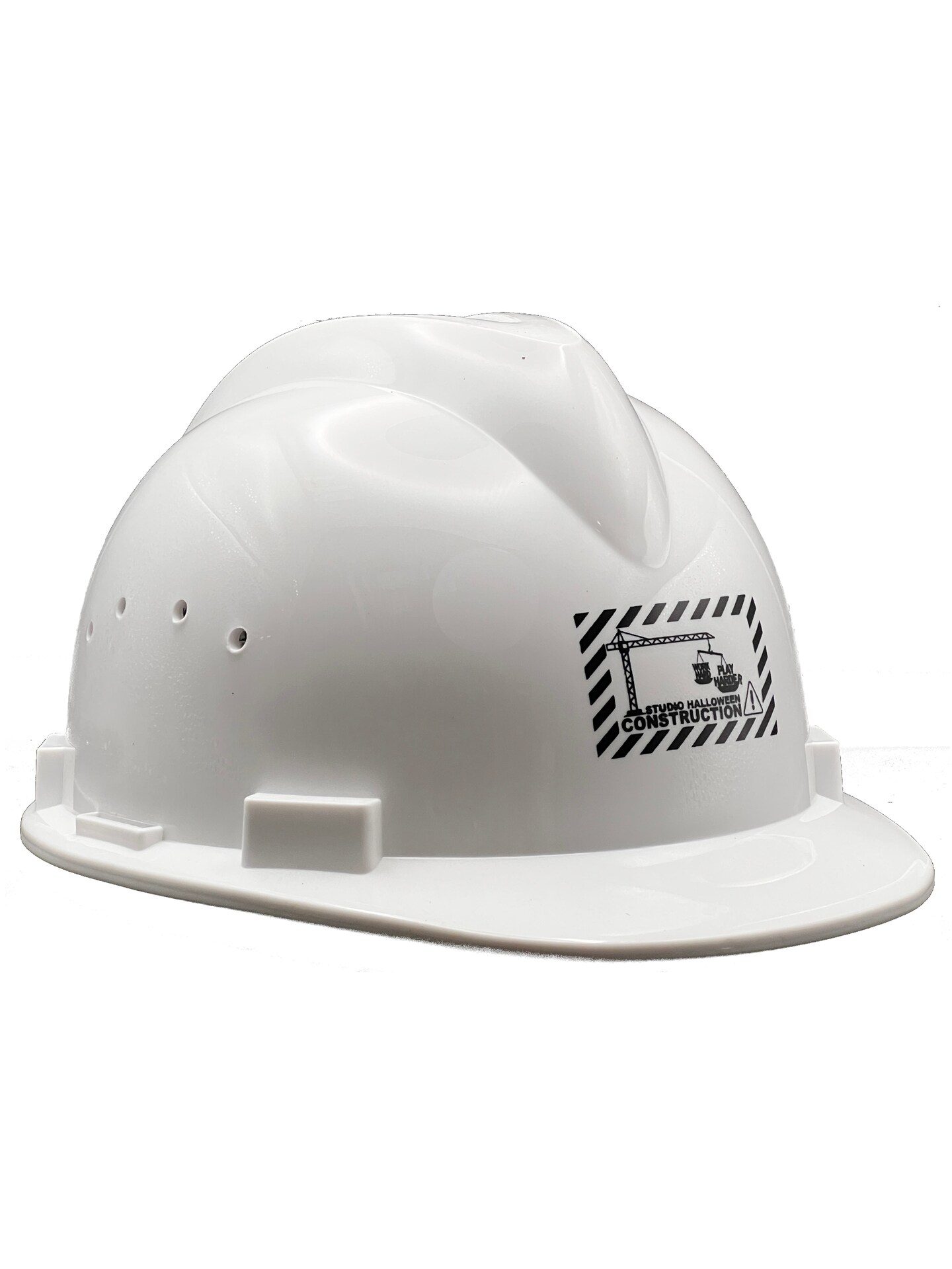 Deluxe White V-Shaped Construction Helmet With Adjustable Headband ...