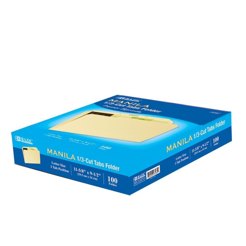 1/3 Cut Letter Size Manila File Folders (Box of 100) | Michaels