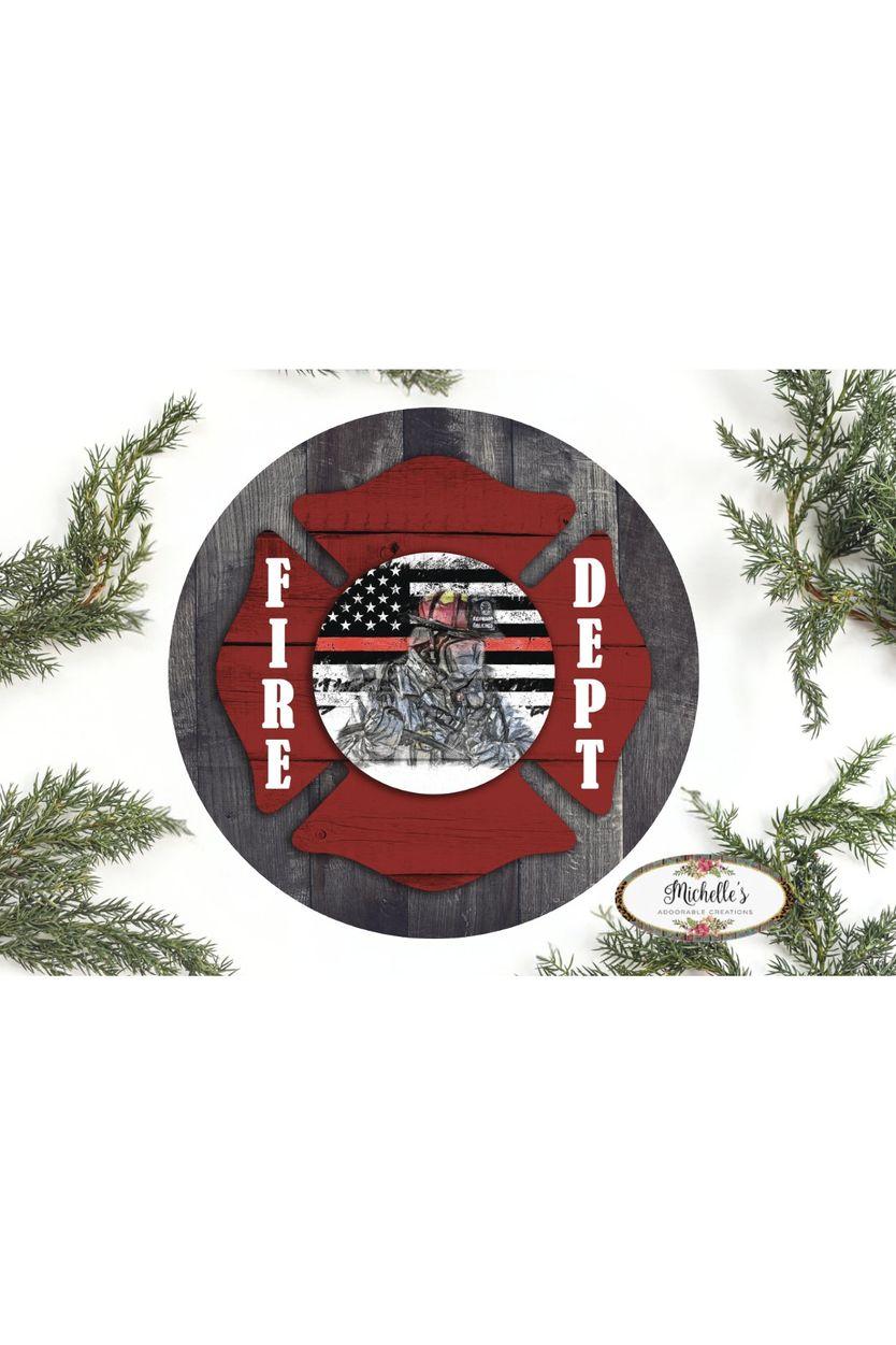 Fire Department Thin Red Line Round Sign | Michaels