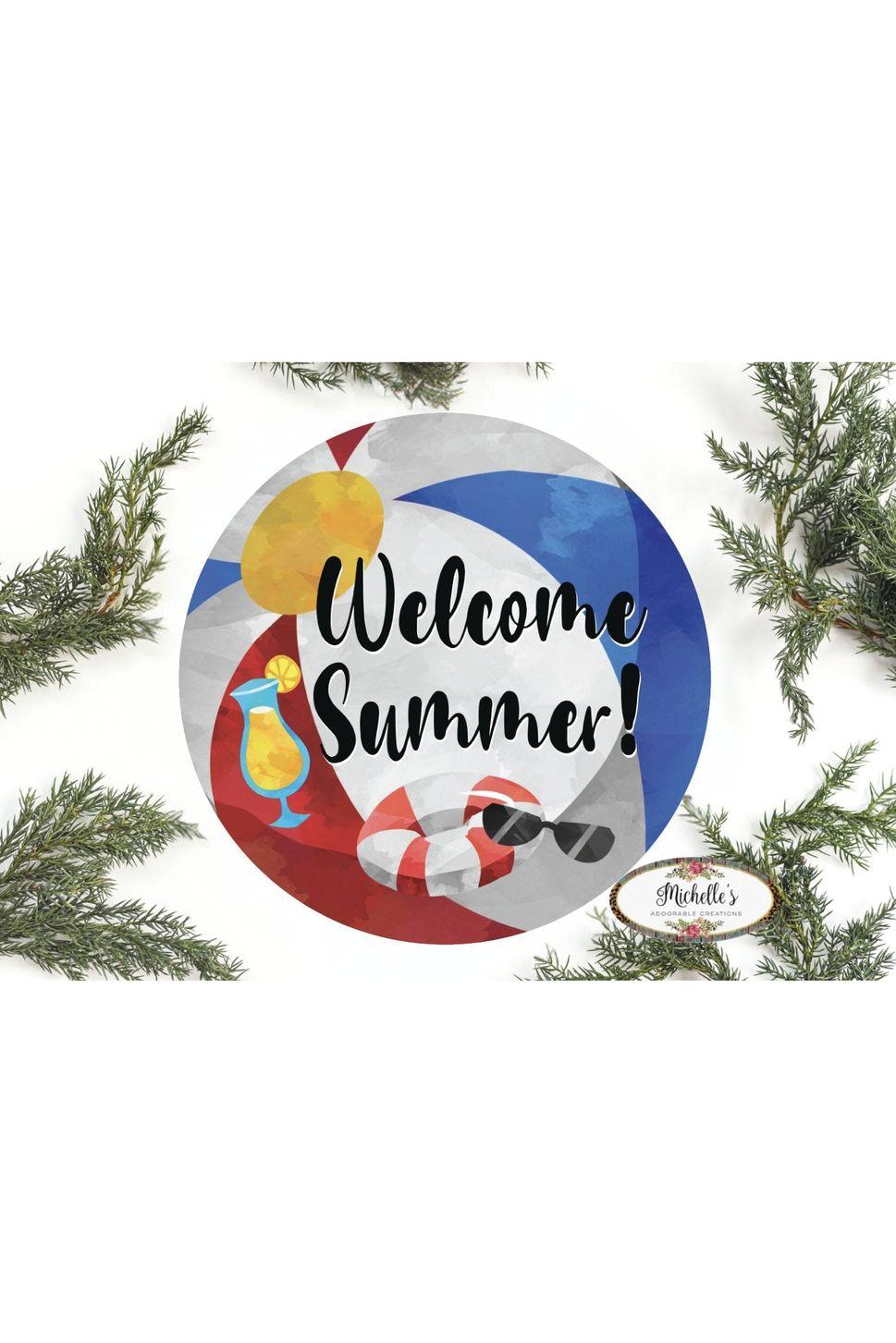 Welcome Summer Beach Ball Round Sign | Michaels