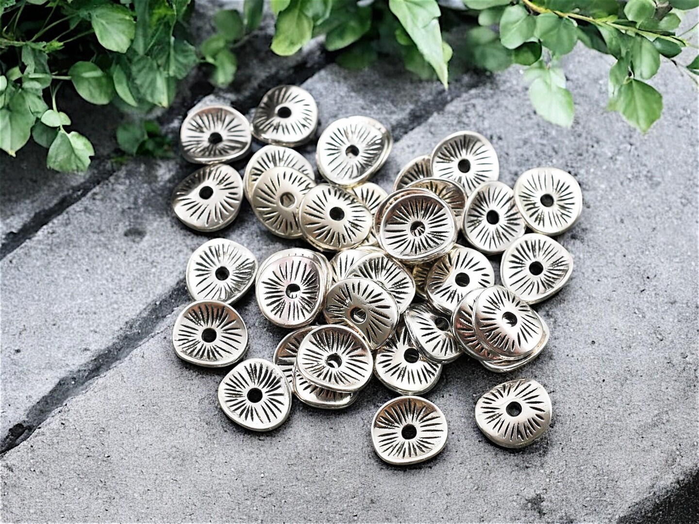*100* 9x1mm Antique Silver Wavy Disc Spacer Beads | Michaels