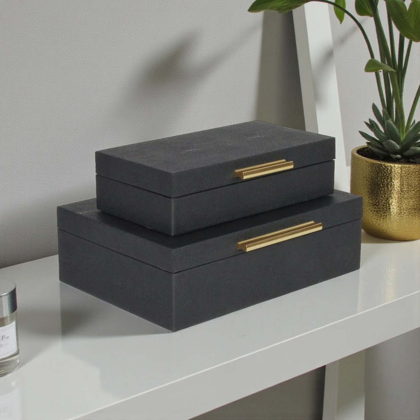 Contemporary Home Living Handcrafted Wooden Rectangular Boxes - 11.75 ...
