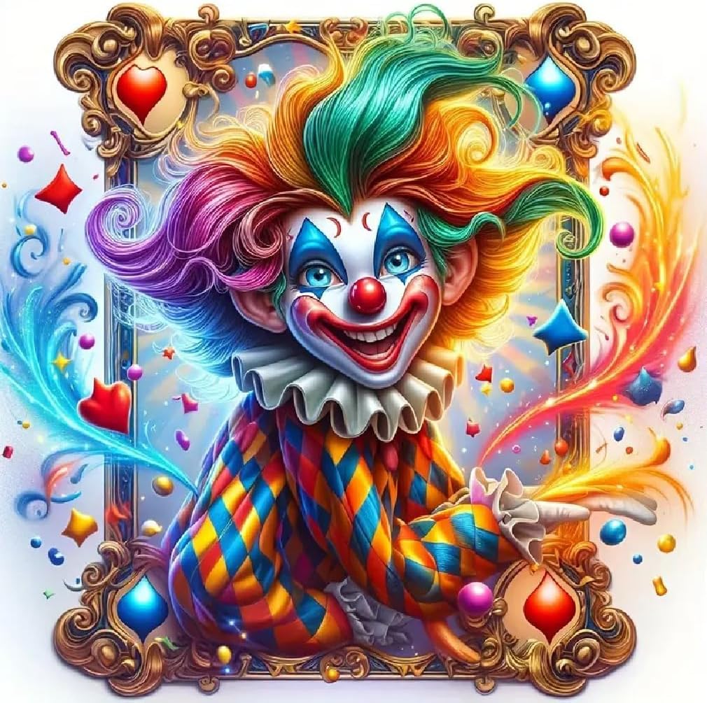 DIY 5D Clown Diamond Art Kits for Beginner, Fun Diamond Art for Adults ...