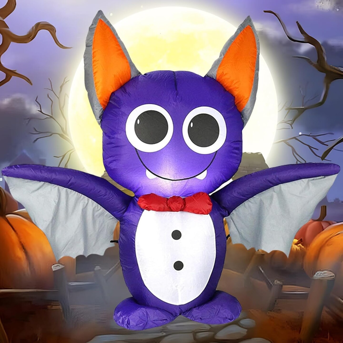 Halloween Inflatable Purple Bat Led Lighted Outer Decoration | Michaels