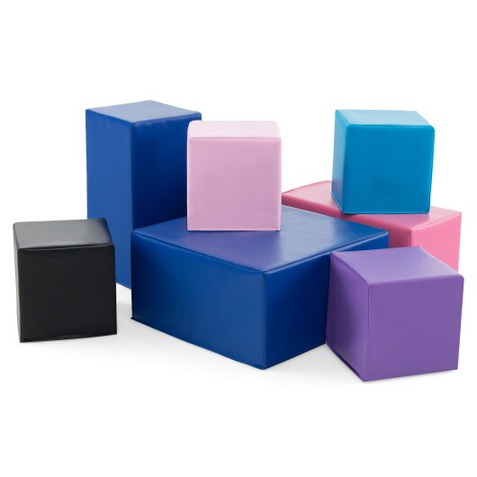 Kids Foam Building Blocks Set 7 Pieces with PU Leather and EPE Foam ...