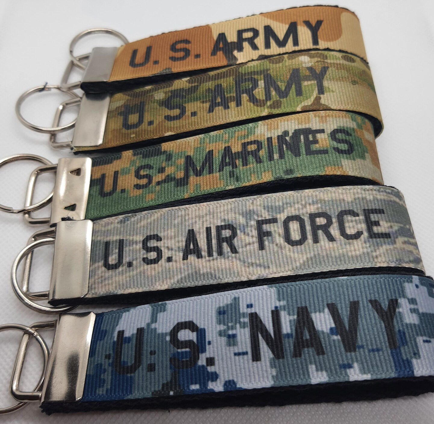 Personalized Military Camo Key Fob for Army, Navy, Air Force, Marines ...