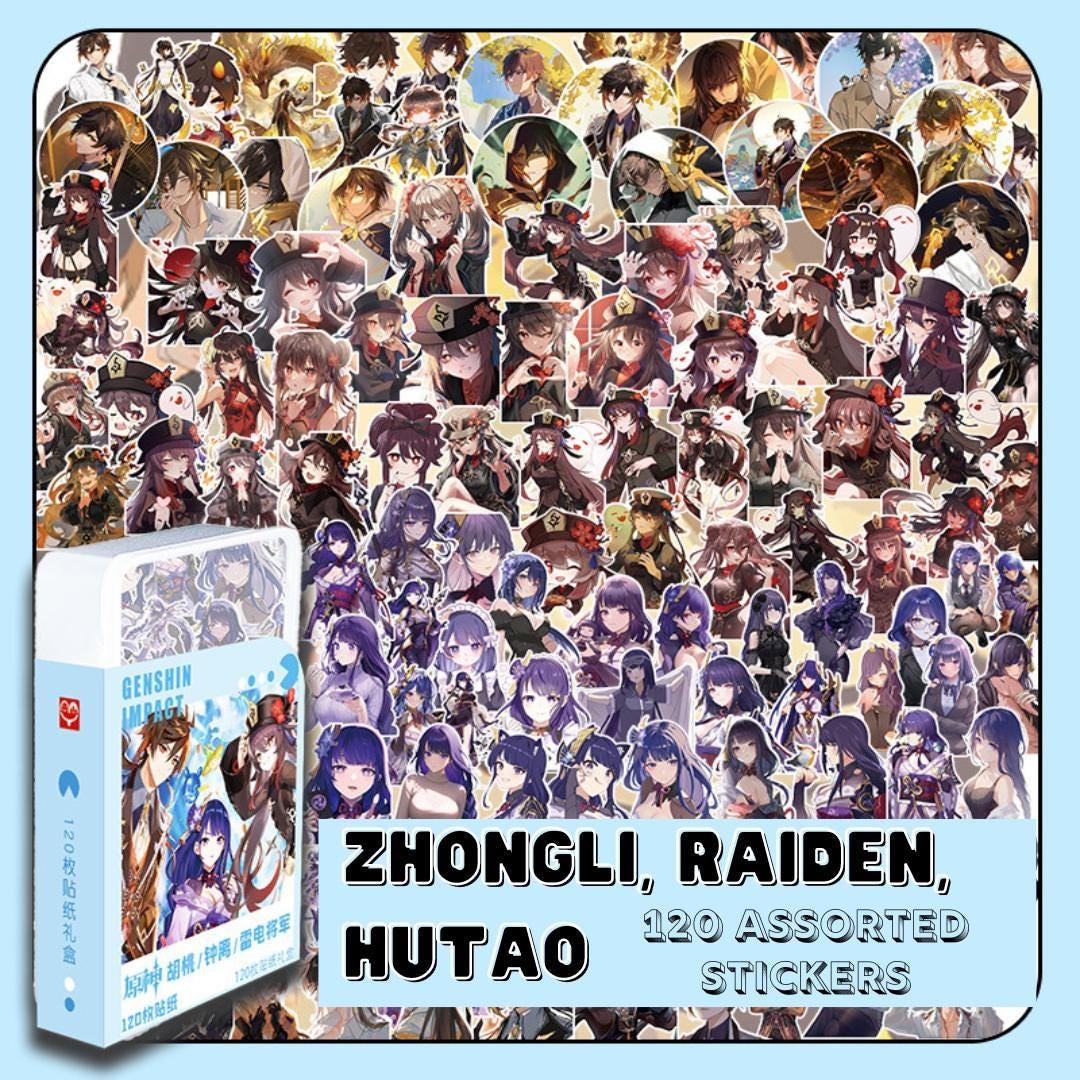 Genshin impact zhongli, raiden, hutao sticker pack, genshin impact mix ...