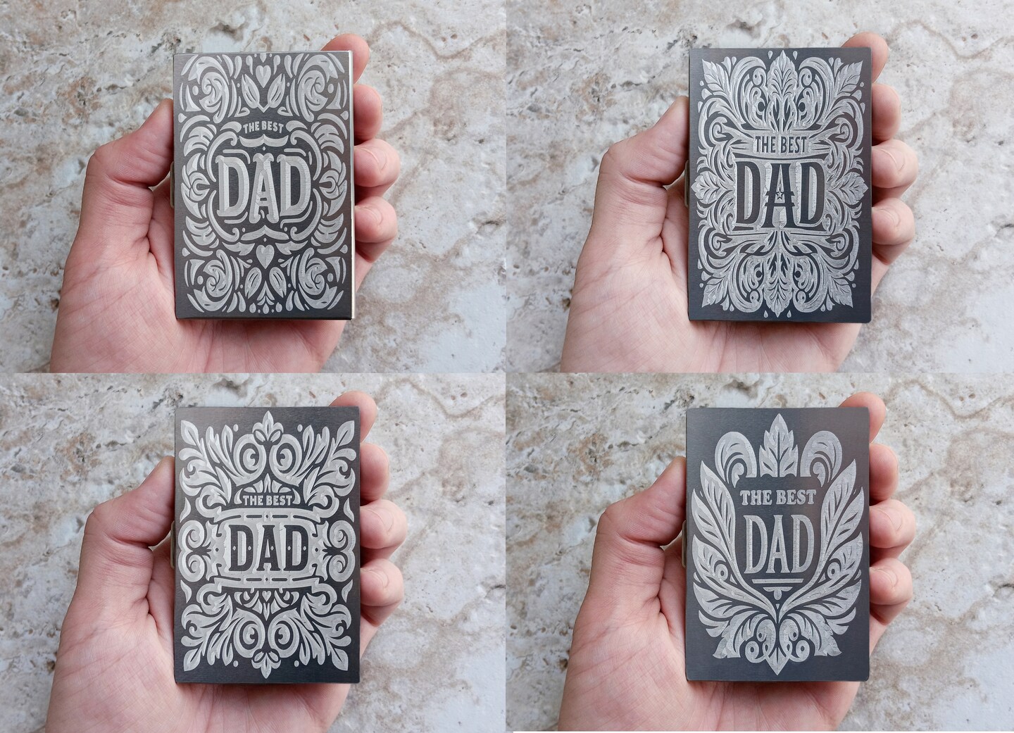 The Best Dad Wallet Card Holder for Birthday Fathers Day Gift Engraved ...