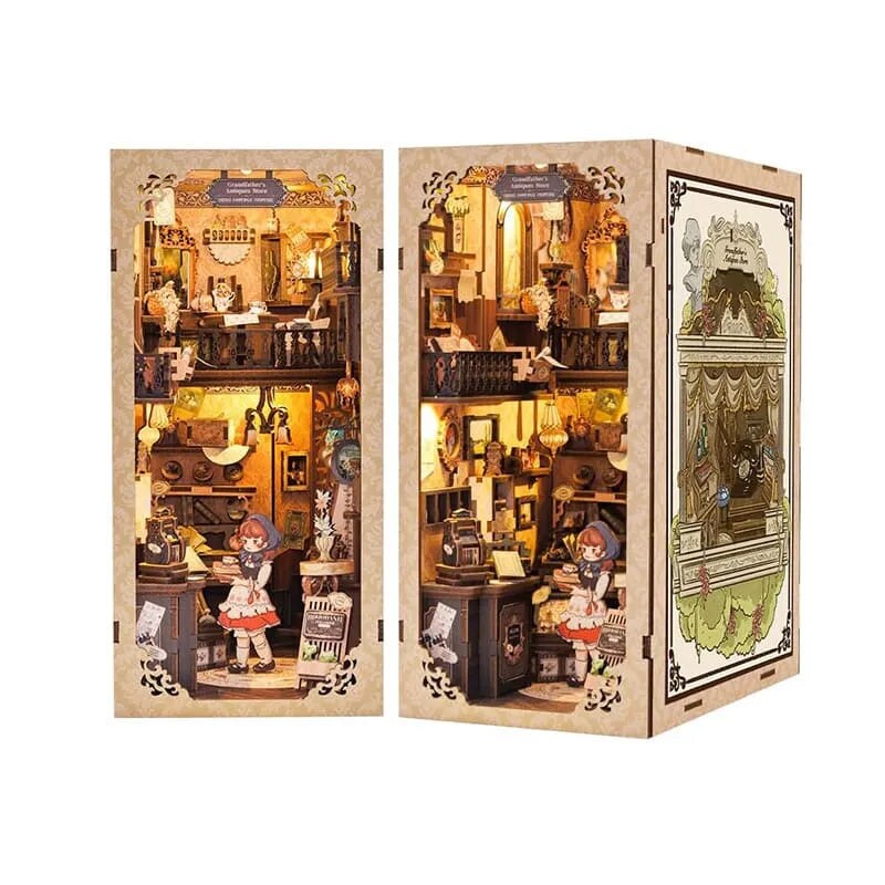 Book Nook Wizardi Miniature - Grandfather's Antique Store Roombox Kit ...