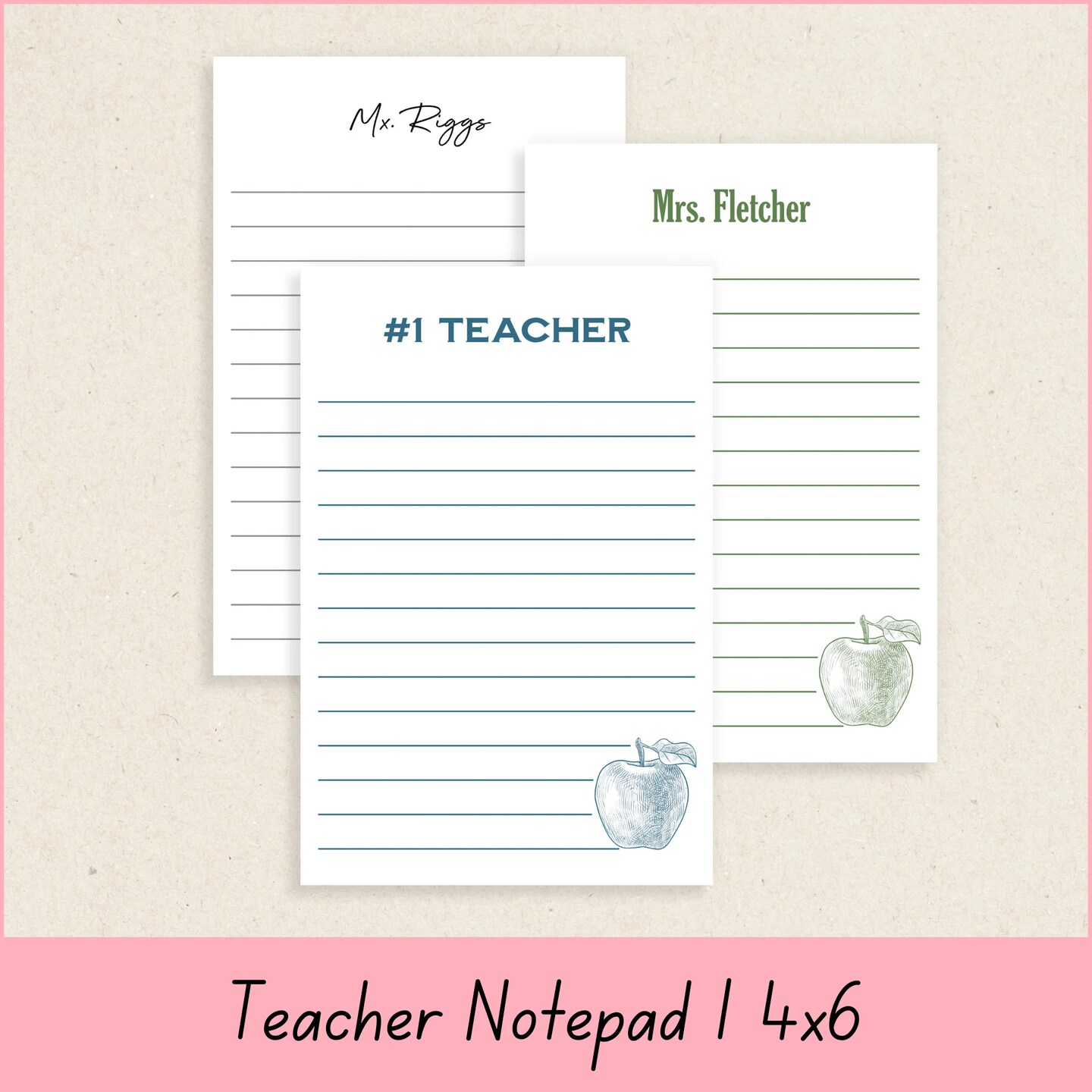 Custom Teacher Appreciation Notepad | 29 Color Options | 20 Font ...