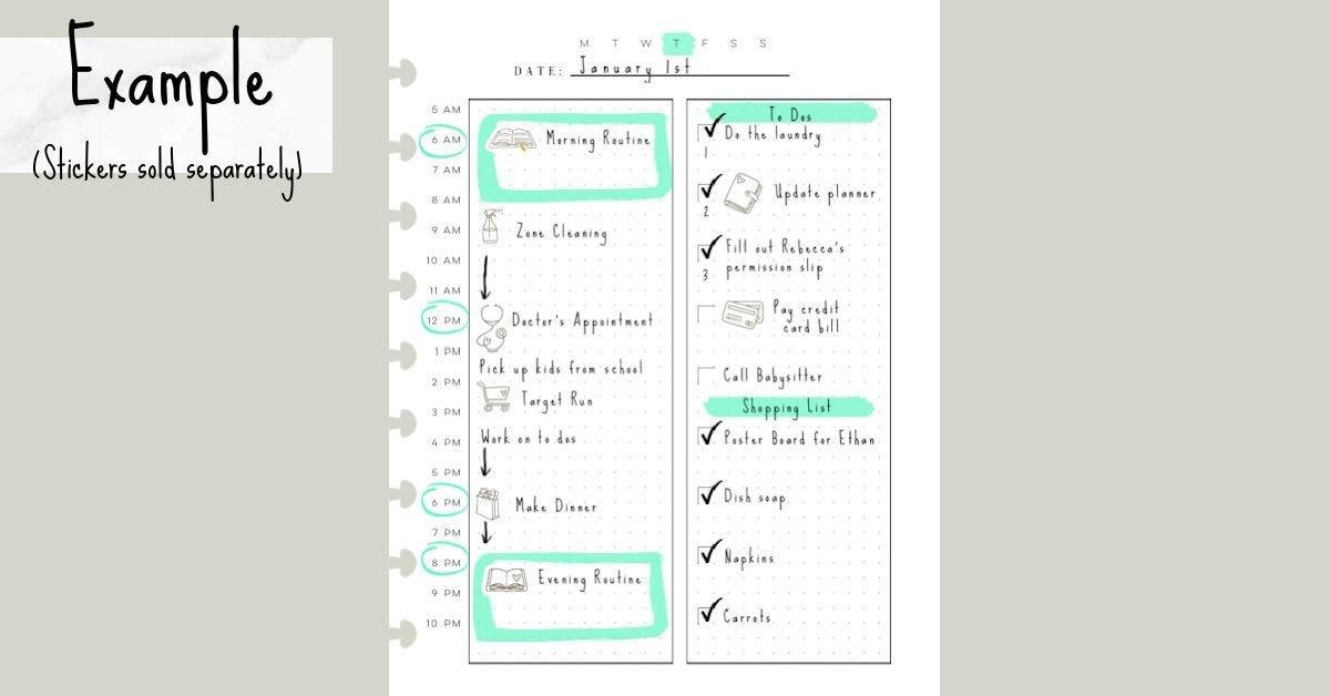 Printed Daily Happy Planner Pages, 40 Double-sided Pages, Daily Sheets ...