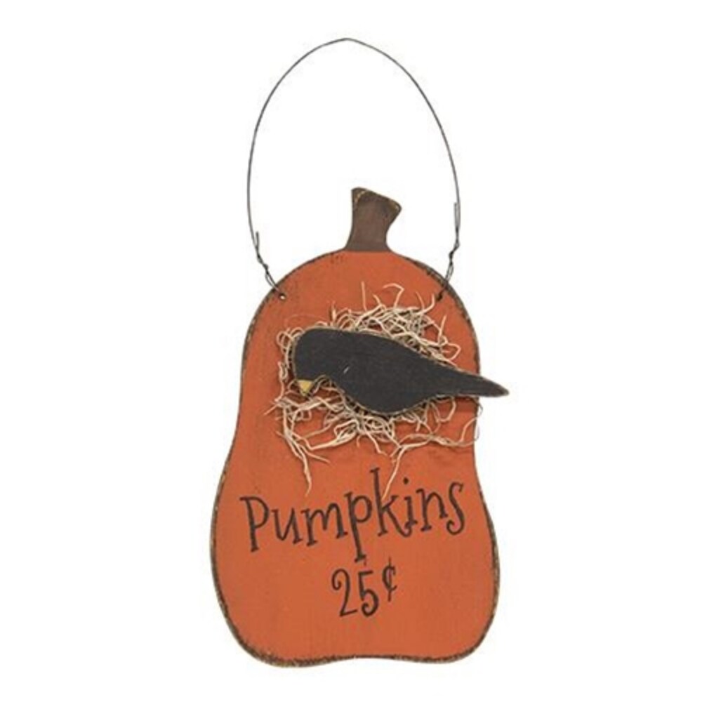 Pumpkins 25 Cents" Crow & Pumpkin Hanger | Michaels