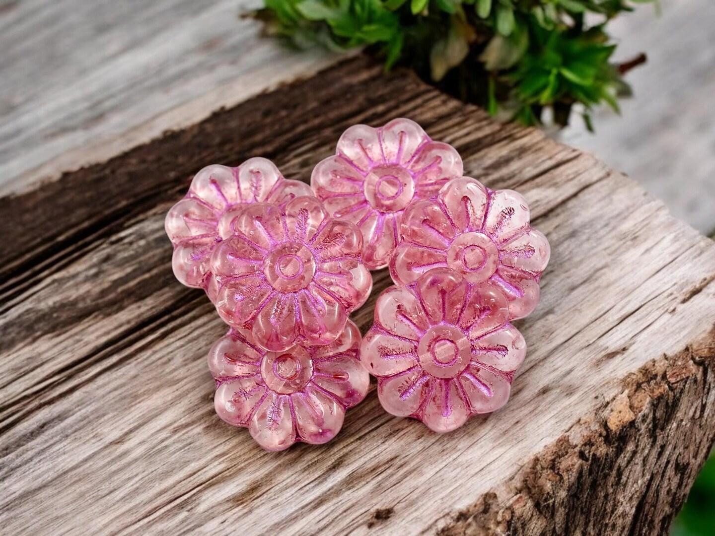 *6* 18mm Metallic Pink Washed Crystal Daisy Flower Beads | Michaels