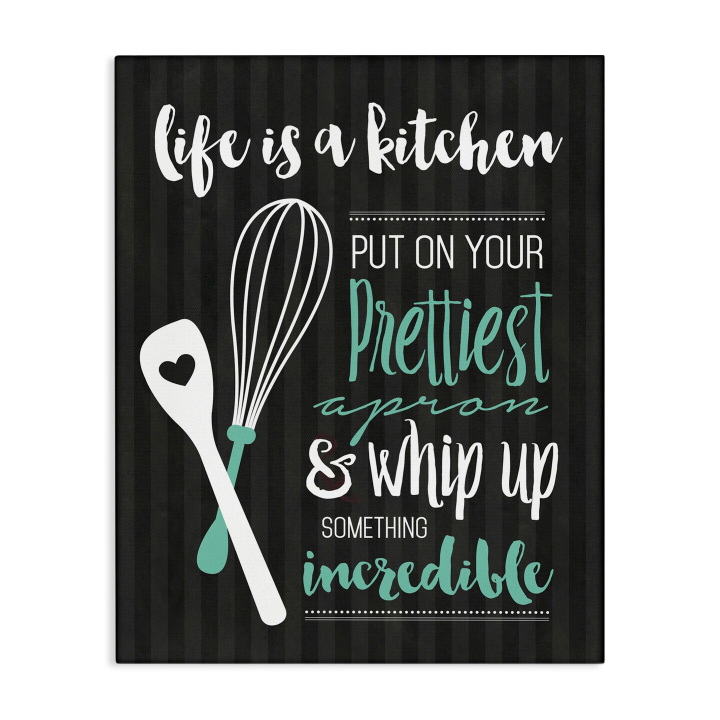 Stupell Industries Life Is A Kitchen Motivational Canvas, design by ...