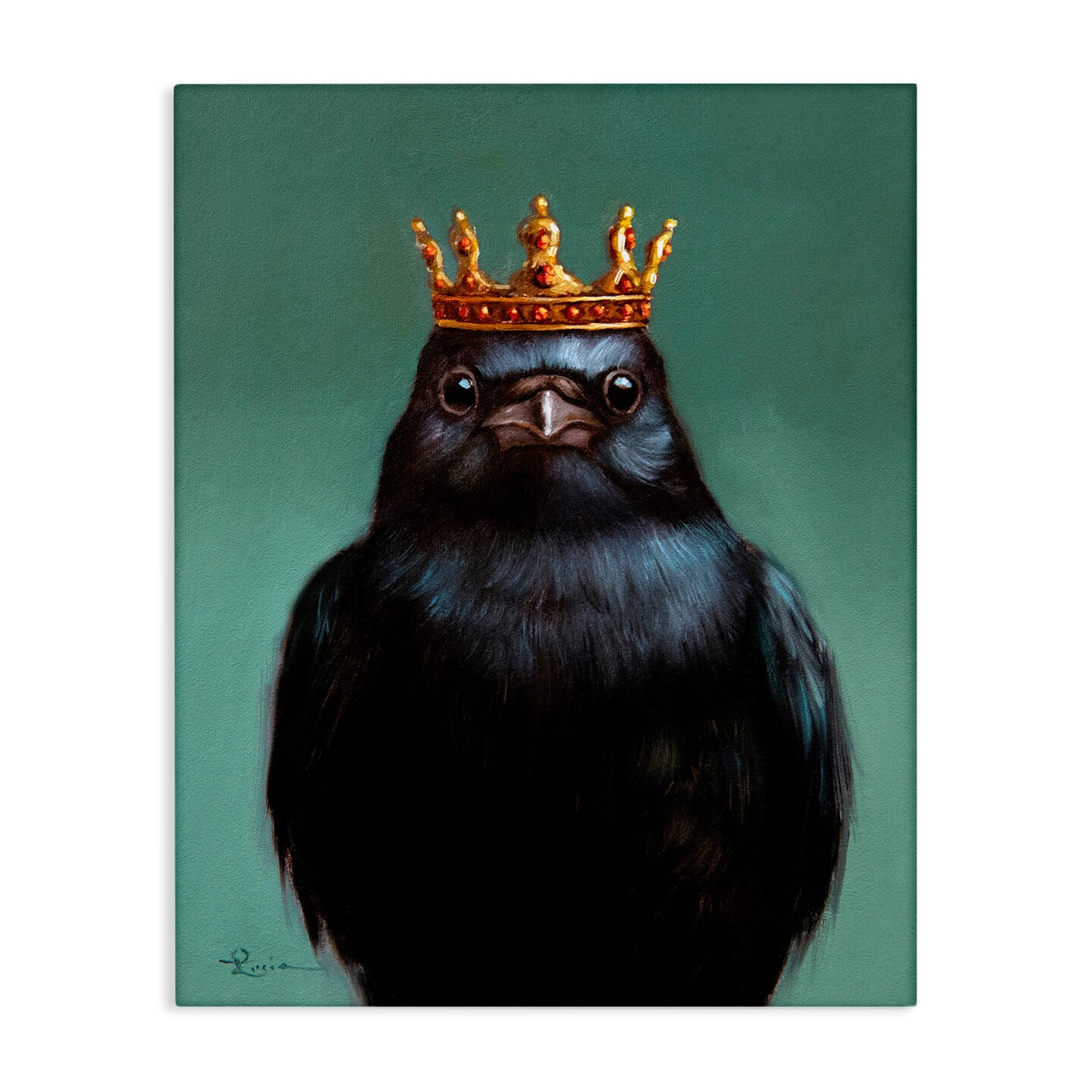 Stupell Industries King Crow Portrait Canvas, design by Lucia Heffernan ...