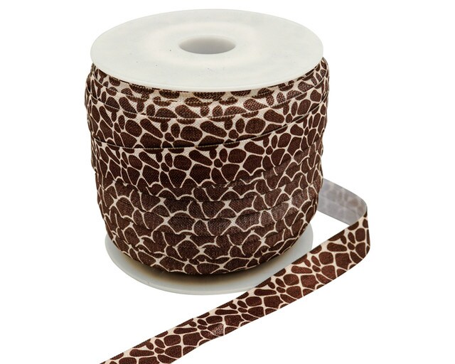 5/8 x 50 Yards Giraffe Pattern Chevron Fold Over Elastic Sewing Trim ...