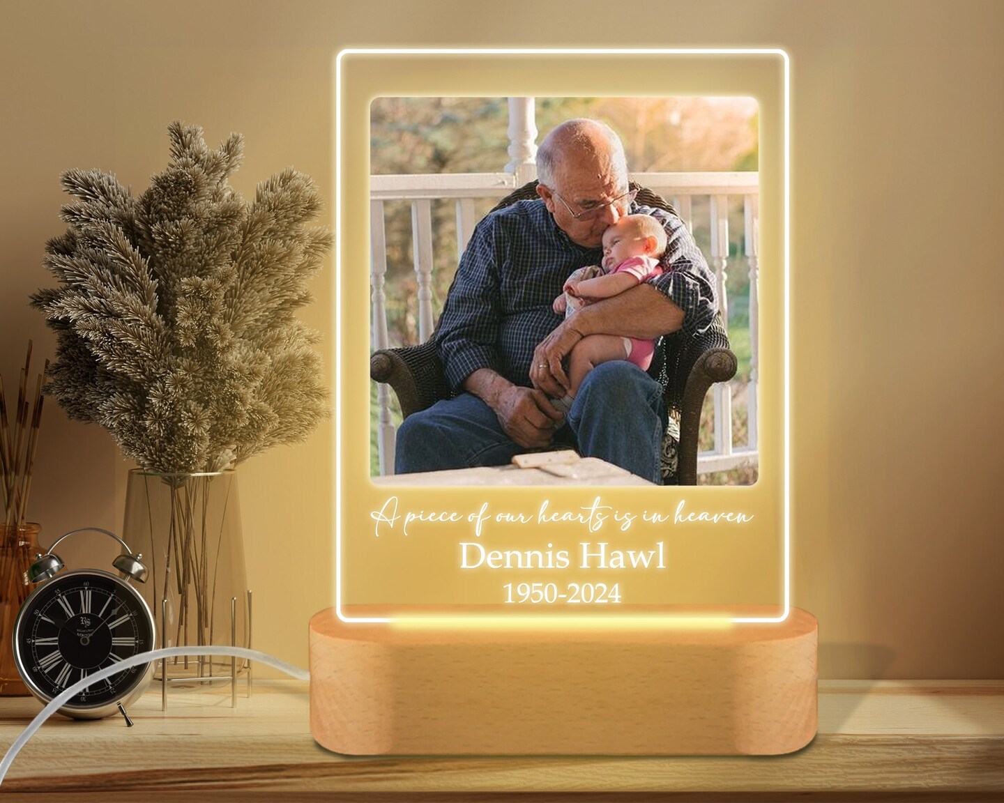 Memorial Gift, Personalized Photo LED Lamp, Custom Photo Night Light ...