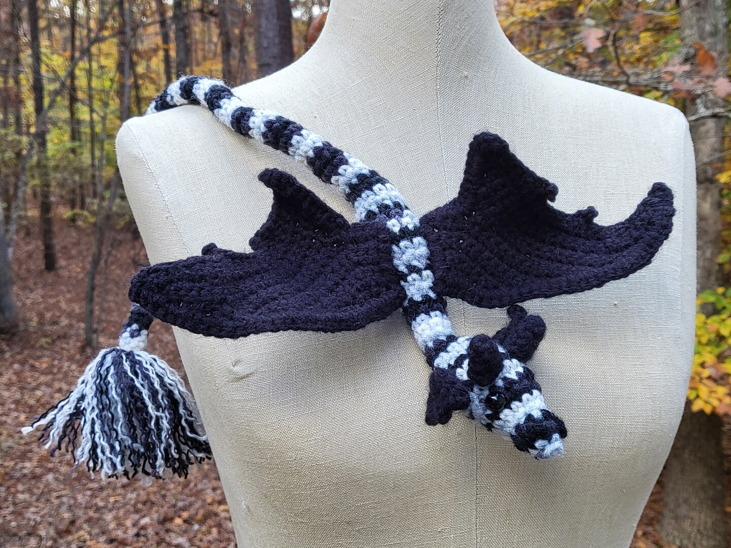 HANDMADE CROCHET DRAGON WEARABLE POSABLE PLUSHIE REN FAIRE RENAISSANCE ...