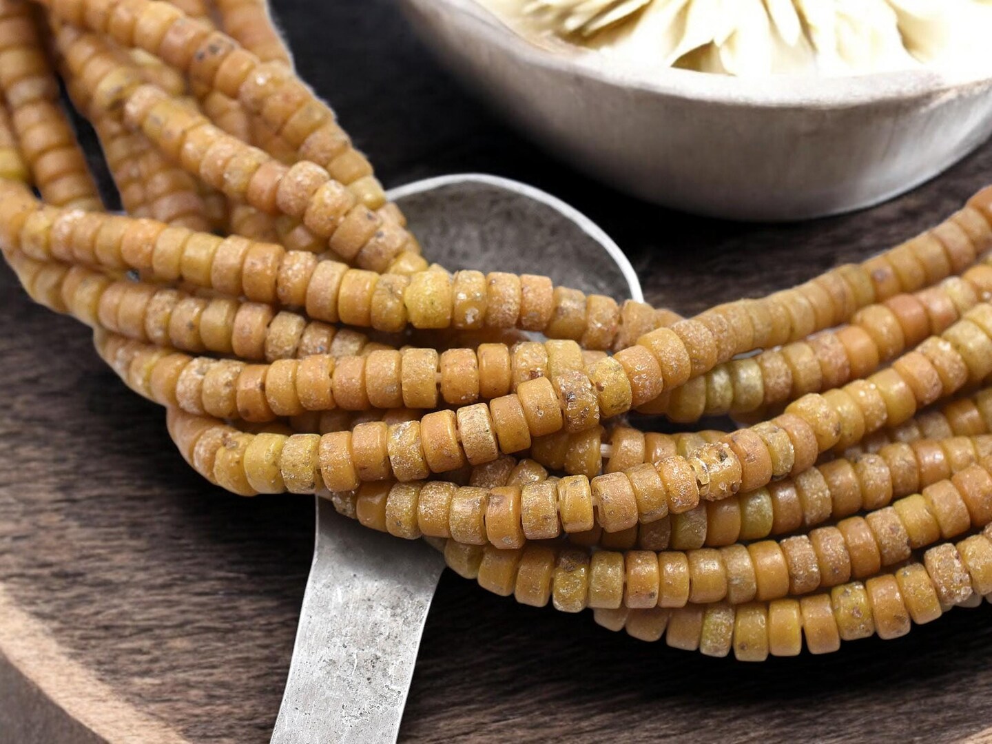 6x3mm Rustic Aged Camel Brown Indonesian Heishi Beads (20" Strand ...