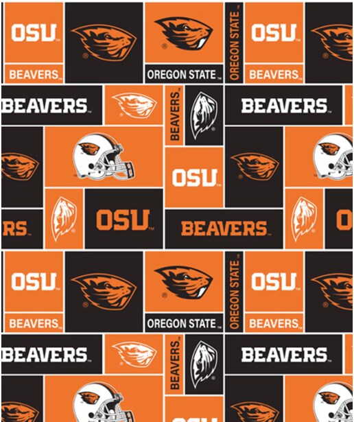 Licensed NCAA Oregon State University Block OS-012 Fleece Fabric by the ...