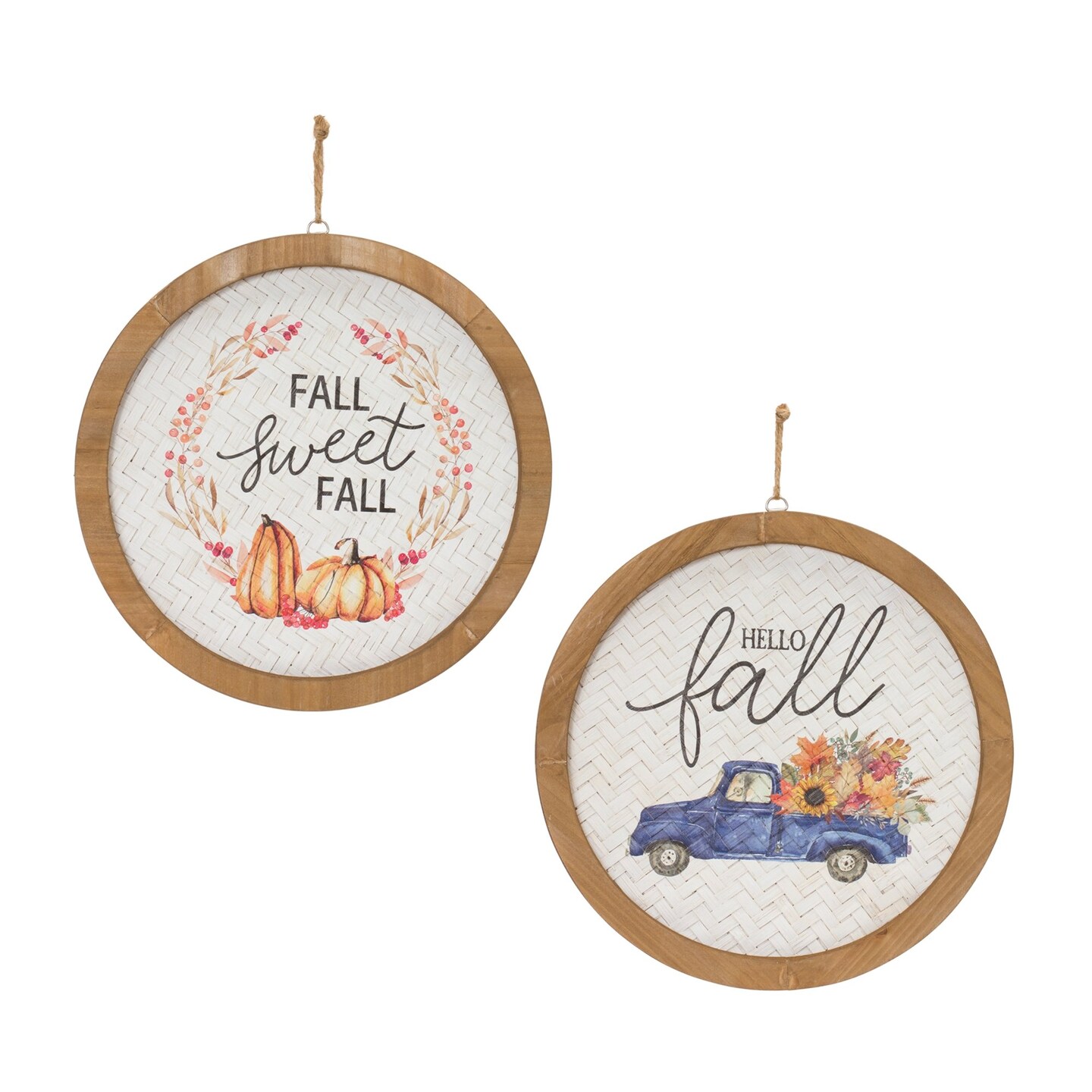 Edge Collections - Orange - Fall Harvest Plaque Decoration - 2 Pieces ...