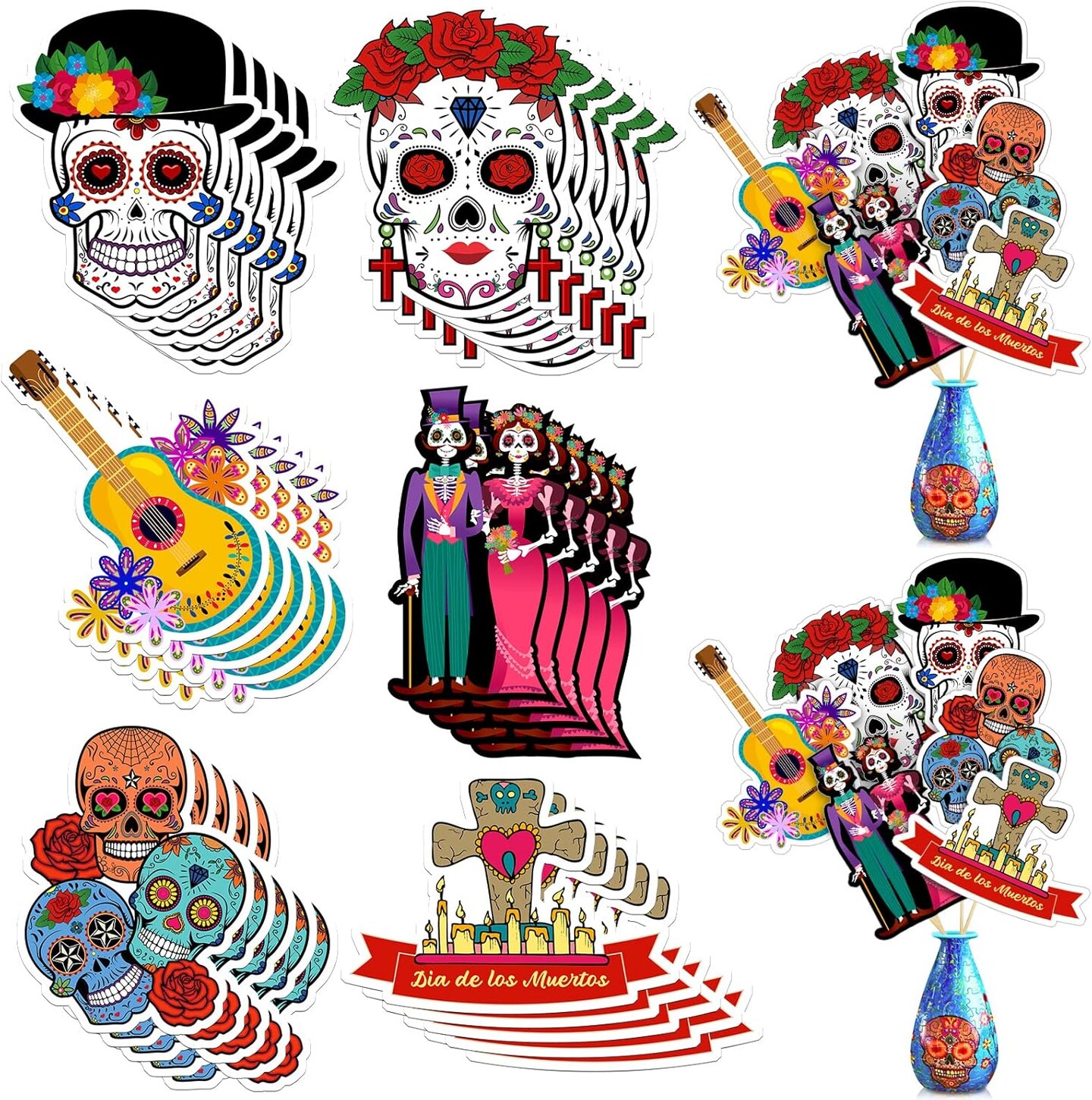 30 Pcs Day of the Dead Decoration Dia De Los Muertos Classroom Bulletin ...