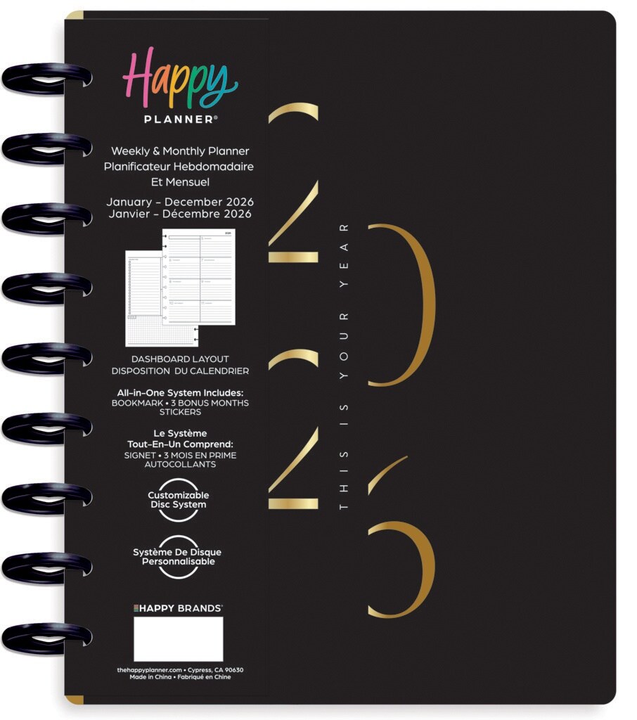 Happy Planner 12 Month Disc Bound Dated Planner-INTL Believe You Can ...