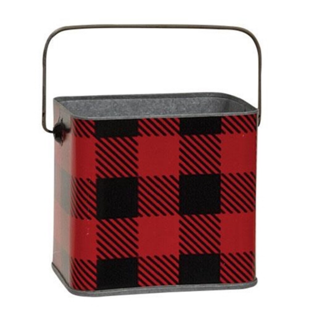 Set Of 2 Nesting Metal Buffalo Check Buckets | Michaels