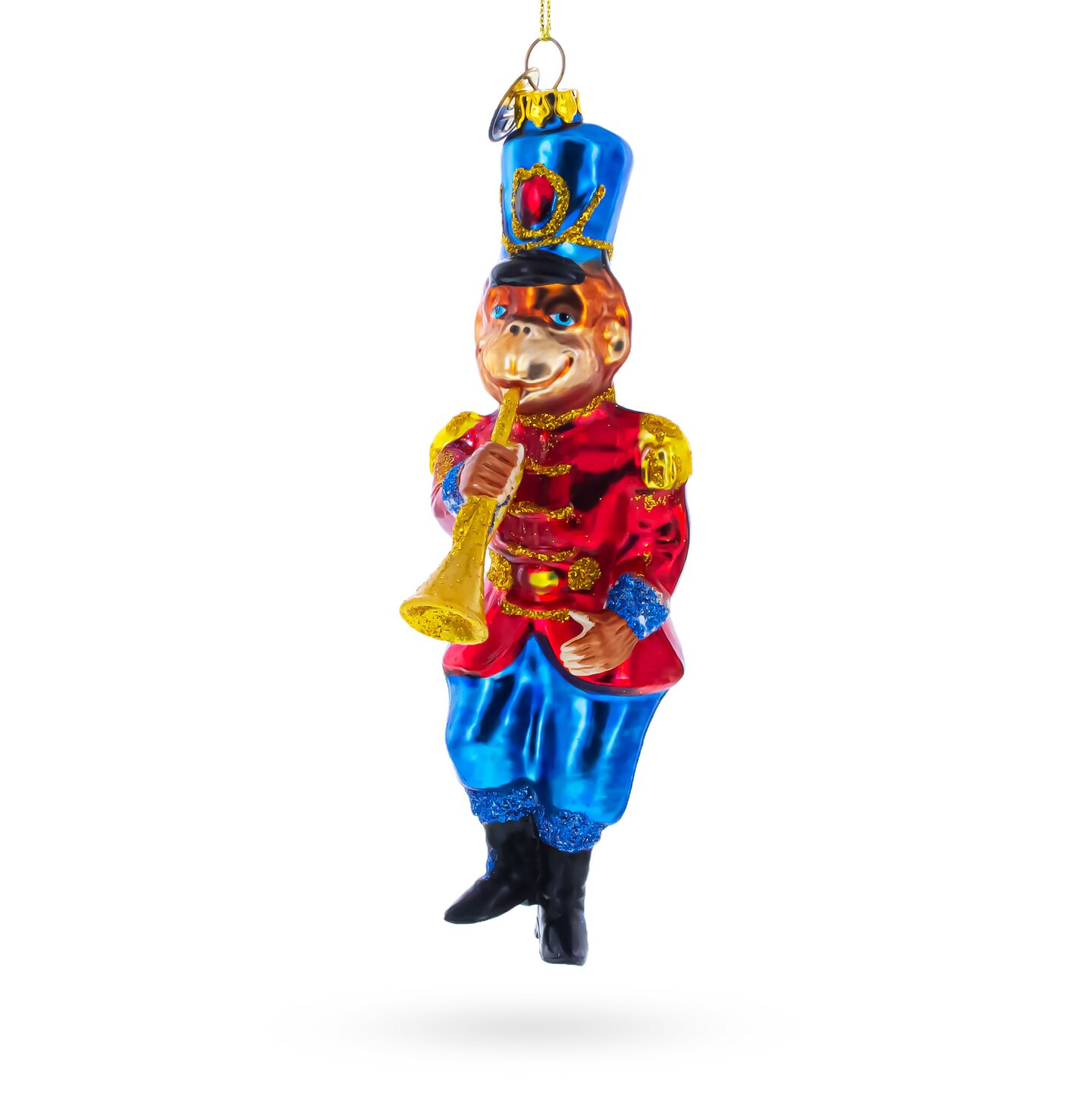 Monkey Nutcracker with Trumpet Glass Christmas Ornament | Michaels