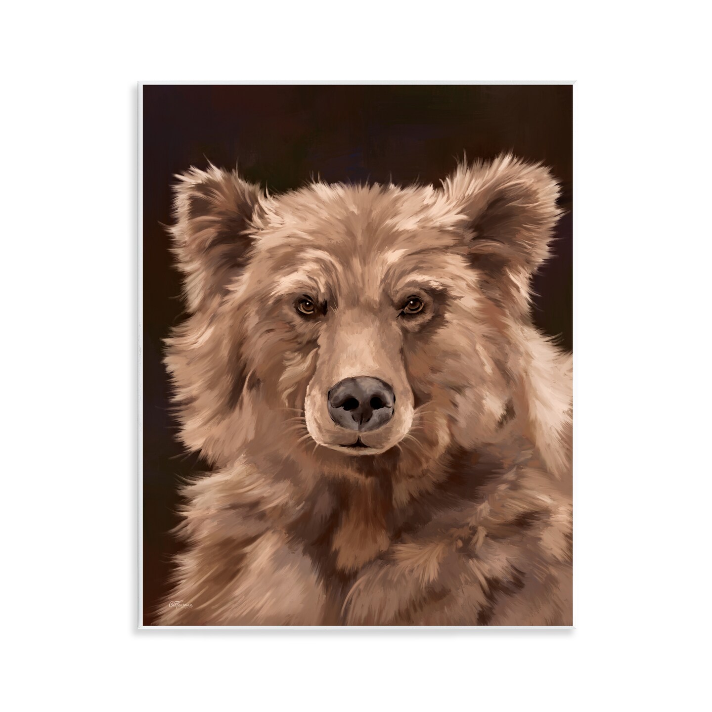 Stupell Industries Fluffy Bear Cub Wall Plaque Art Design by Cat ...