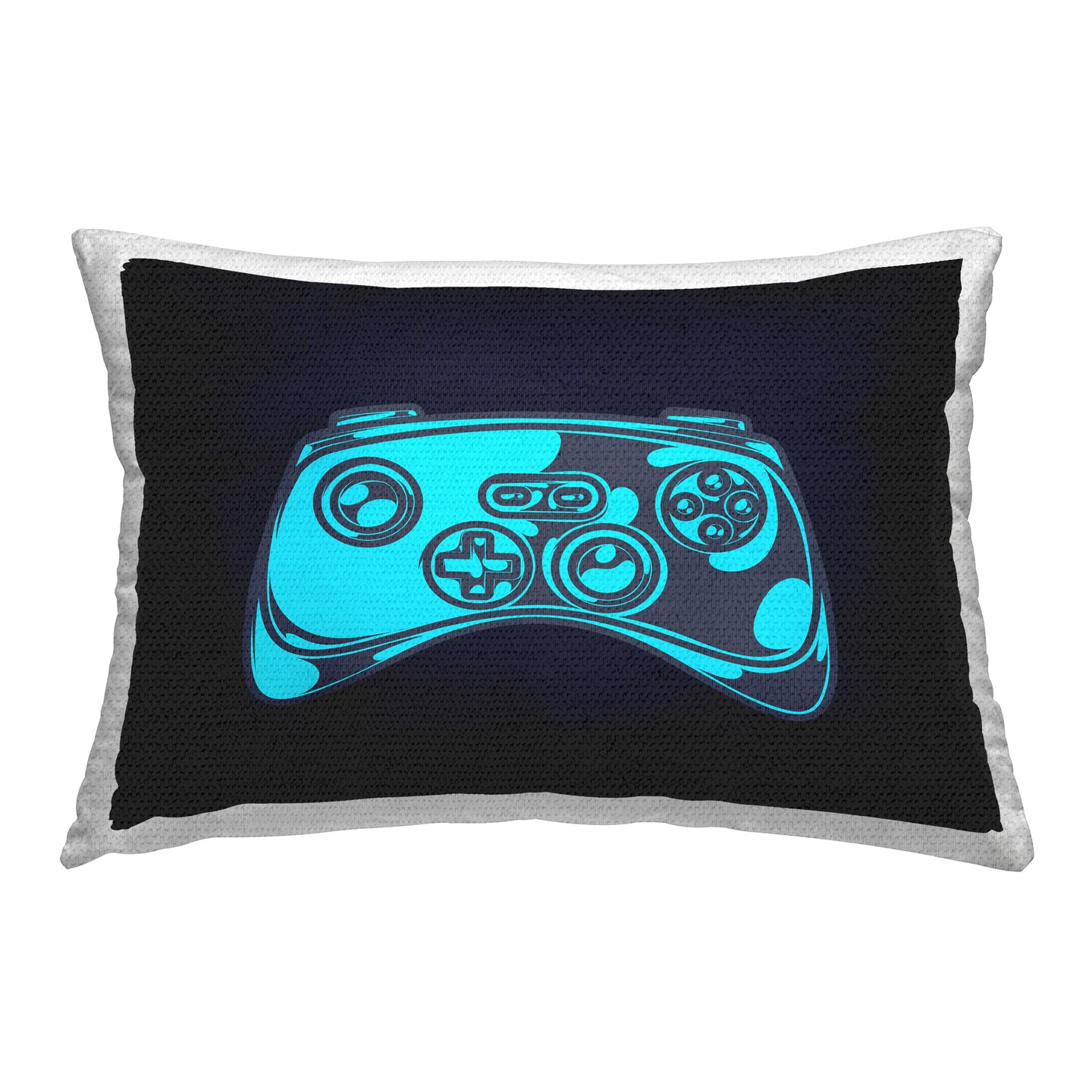 Gaming Controller on Black Outdoor Printed Pillow Design by Daphne ...