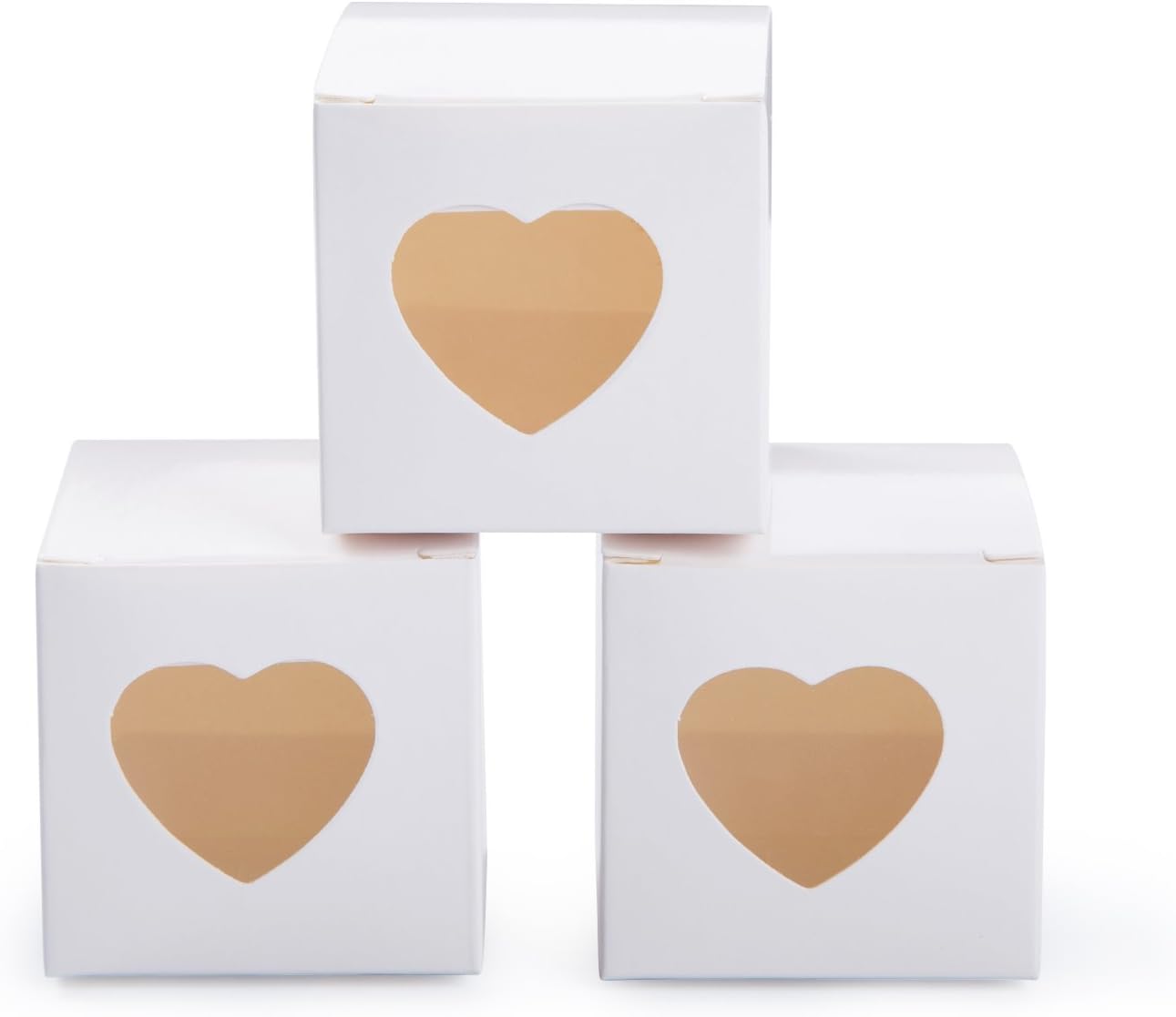 Mini Size White Gift Boxes 2x2x2 inch with Clear Plastic Window for ...