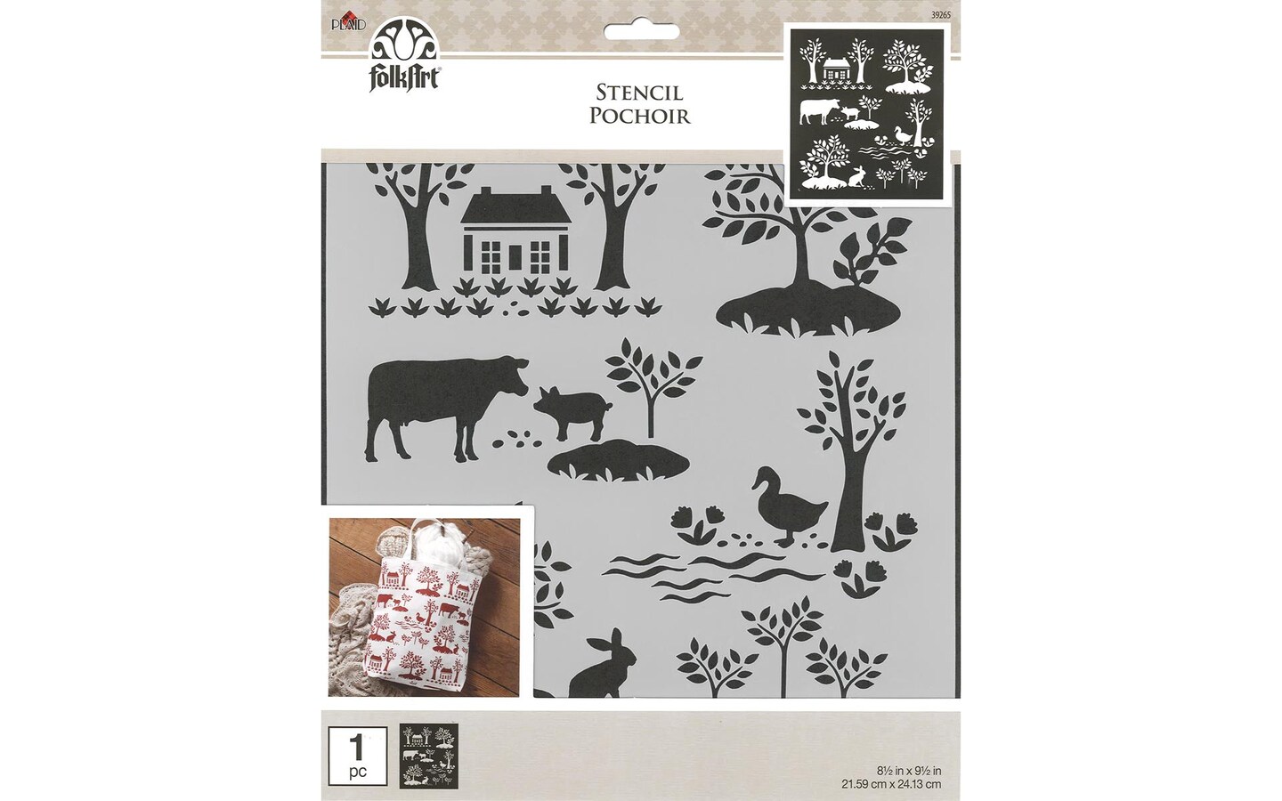 Plaid Folkart Stencil 8.5x9.5 Modern Toile | Michaels