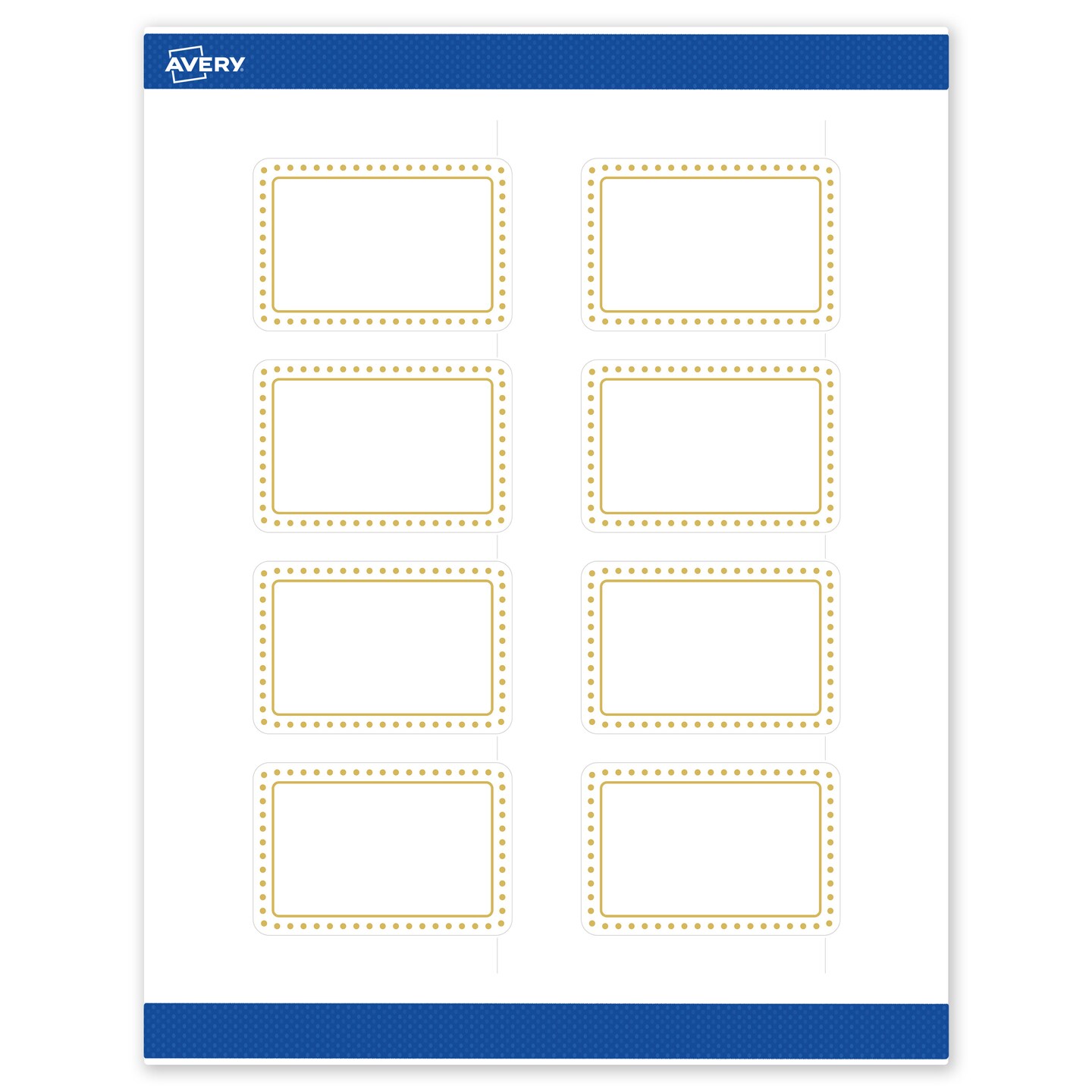 Avery Printable Rectangle Labels, Gold Border with Gold Dots, 2" x 3 ...