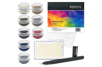 Embossing Kit, Powder, Clear Embossing Pen, Embossing Ink Pad, 8X 10ml ...
