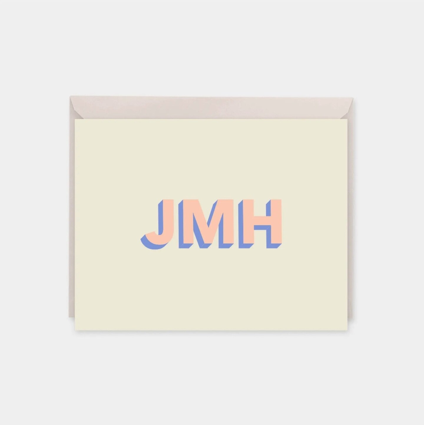 Monogram Note Cards with 3D Type V | Michaels