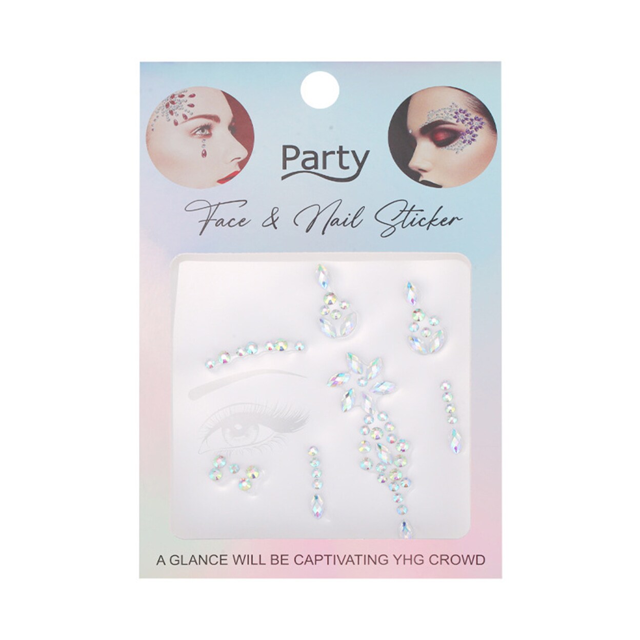 Face Eye Stickers For Women Self Adhesive Rhinestone Makeup Tattoos ...