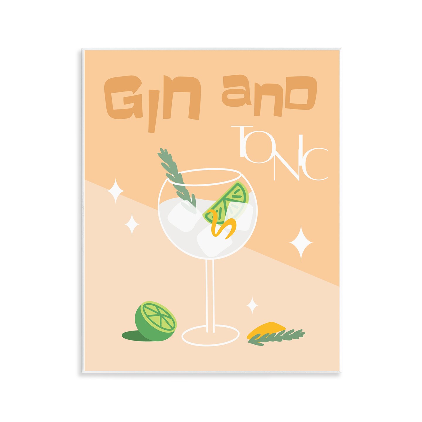 Stupell Industries Gin & Tonic Typography Wall Plaque Art Design by ...