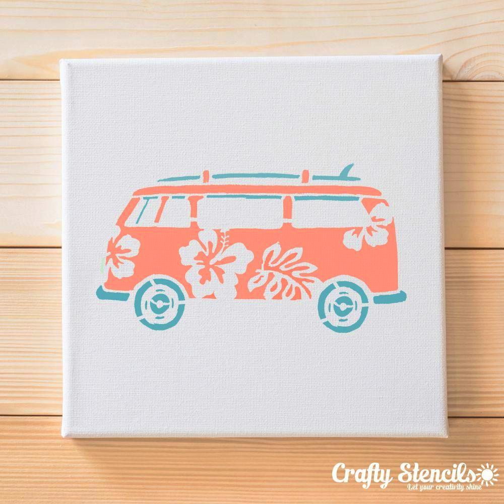 Surf Van Wall Stencil| DIY Stencil | Chalkboard Stencil | Wall Art ...