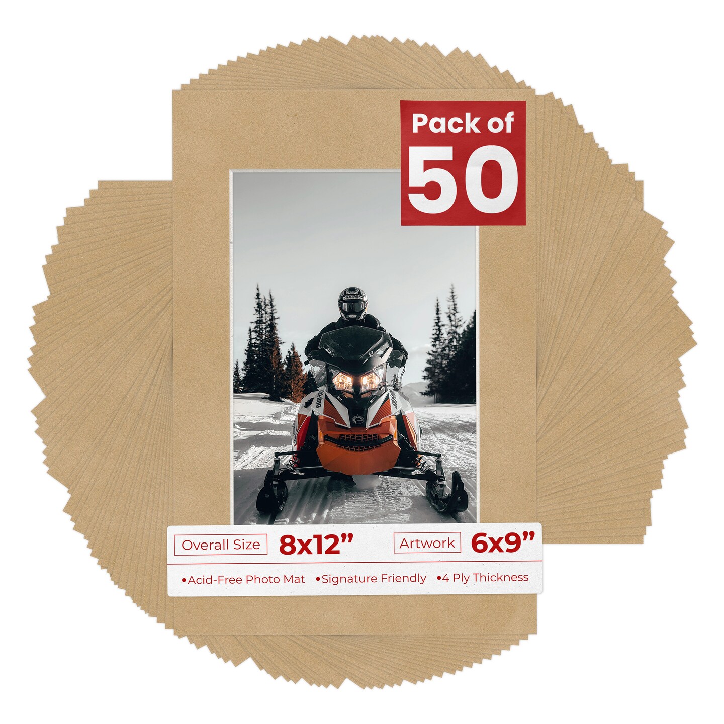 Beige Suede Mat Board for 8x12 Frames - Fits 6x9 Photos, Color: Brown ...