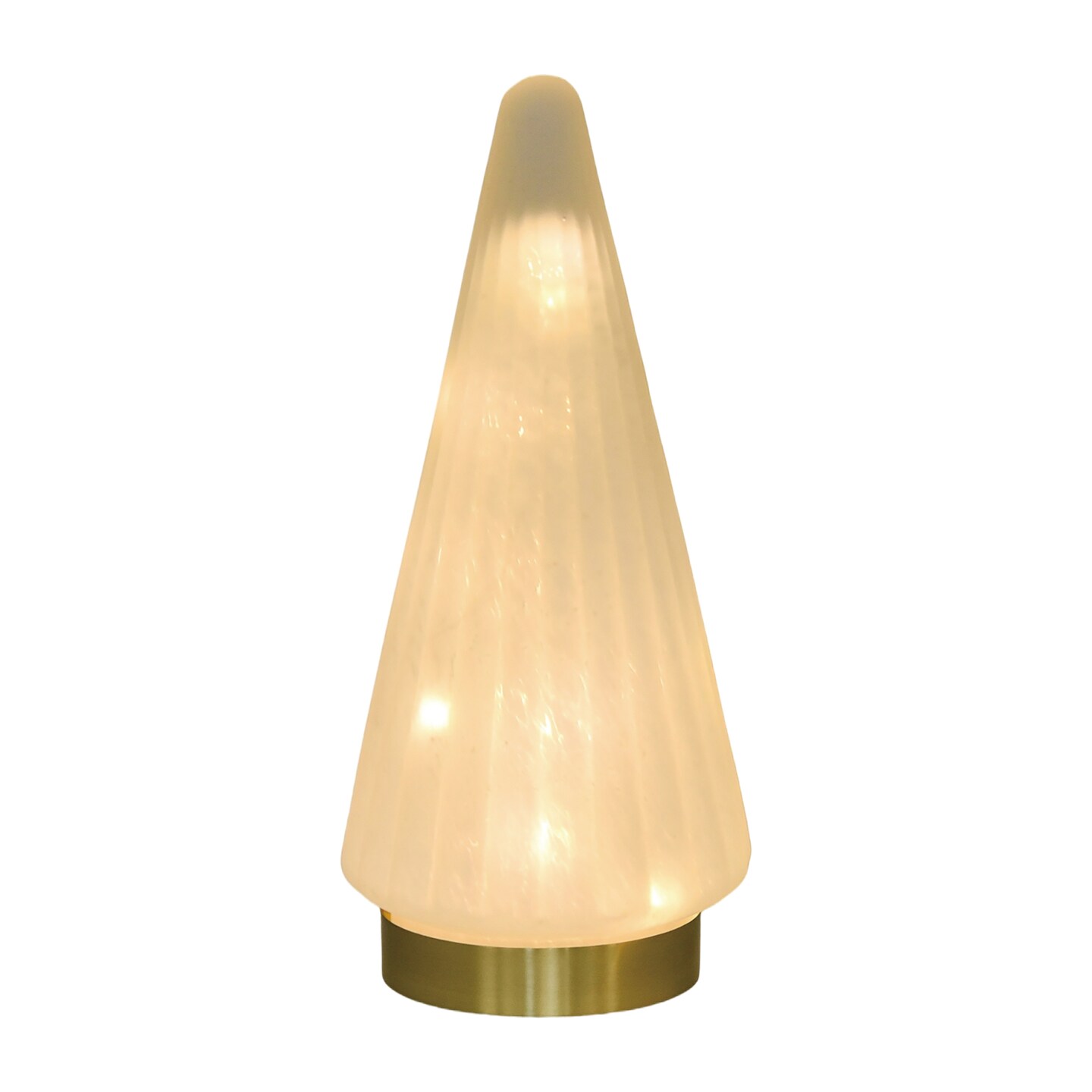 Light Up White Frosted Glass Tree Decorative Object Battery Operated ...