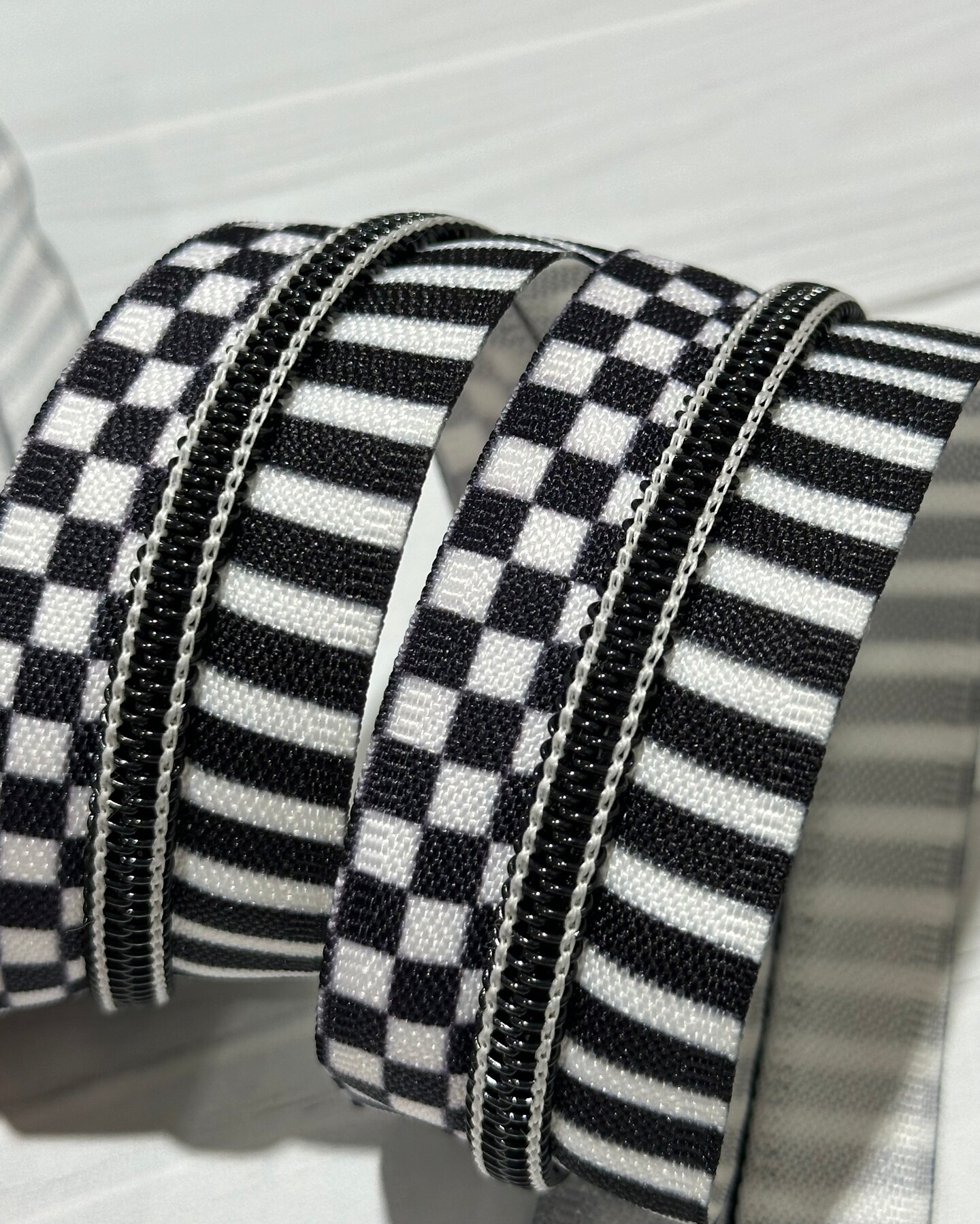 Half check/ half stripe zipper tape | Michaels